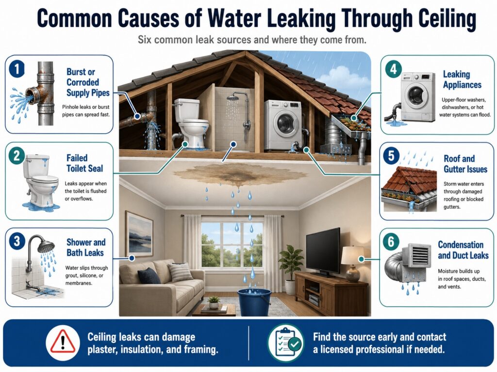 Water Leaking Through Ceiling? Emergency Plumber Sydney
